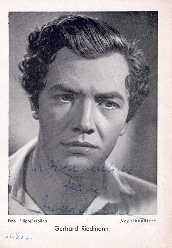 Original Autogramm Gerhard Riedmann von 1953, 39,00